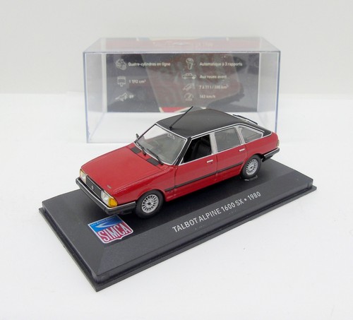 36457 IXO ALTAYA / SIMCA TALBOT ALPINE 1600 SX U.K 1980 NOIR / ROUGE 1/ ...