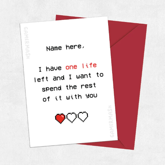 One Life - PERSONALISED ROMANTIC CARD - anniversary valentine's love ...