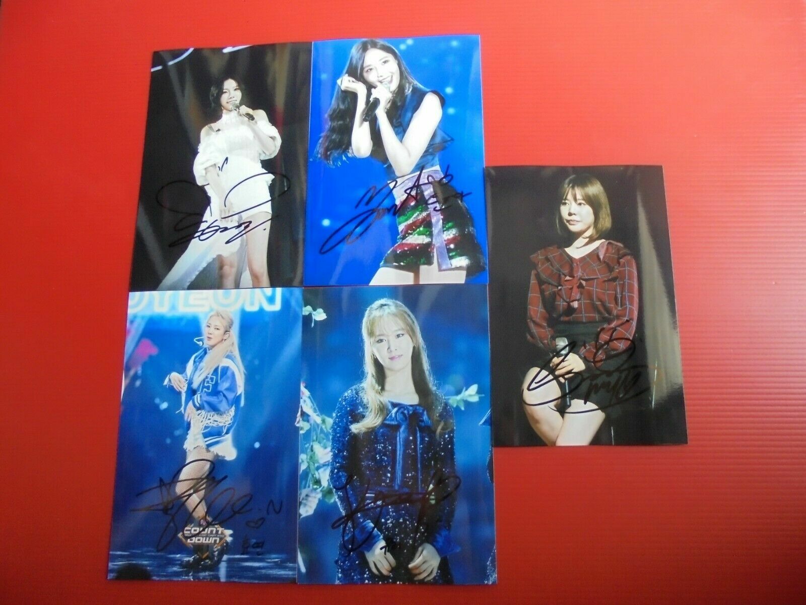 Girls Generation Yoona SNSD Taeyeon Signed 5 Photos 4x6 Autographed USA ...