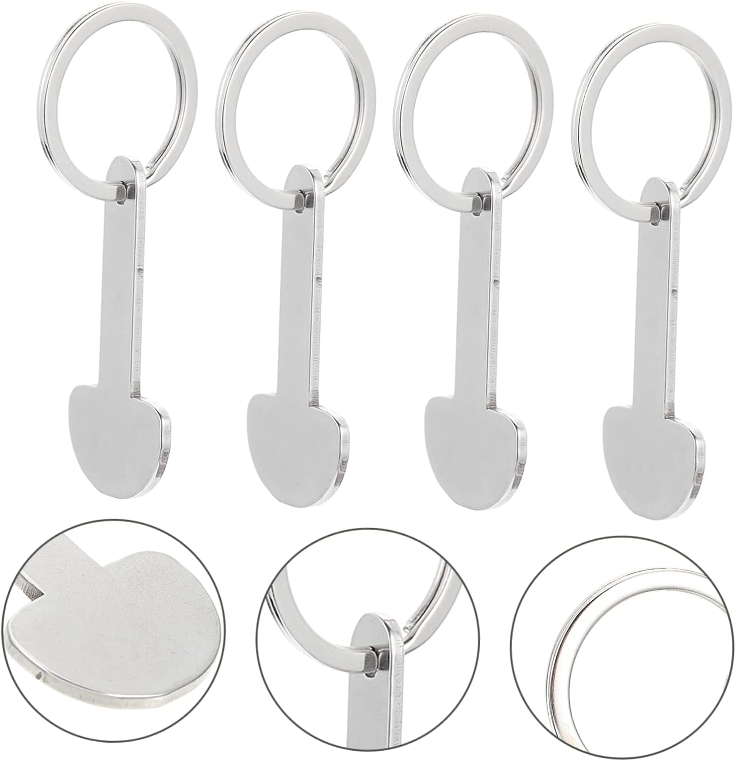 4Pcs Trolley Cart Token Rolling Cart Groceries Metal Keychain Shopping ...