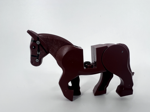 Lego BROWN HORSE & Mane Black Bridle Minifigure Vintage Castle Western ...