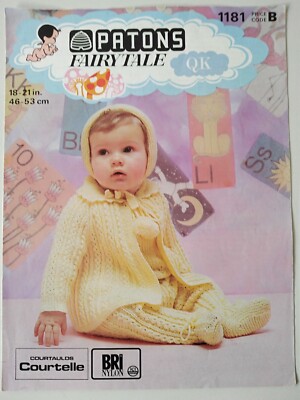 BABY CONTINENTAL PRAM SET, 46-53cm - PATONS Knitting Pattern 1181 ...