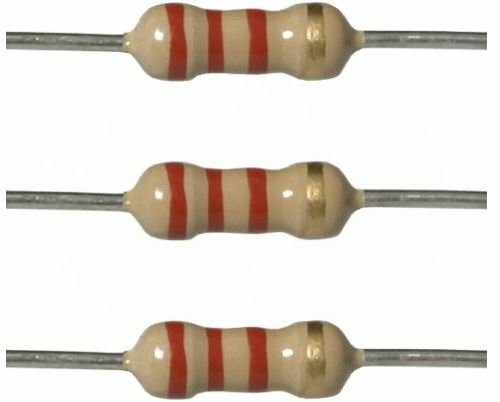 20 Pack - 2.2K 2200 Ohm Ω Resistor 5% Tolerance 1/4W 1/4 Watt Carbon ...