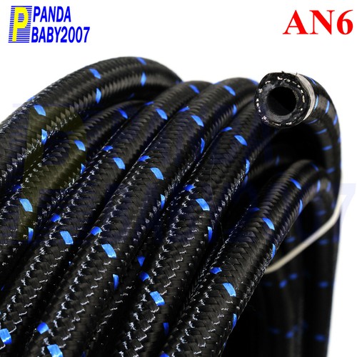 AN6 6AN -6 AN-6 Nylon+Steel Braided Oil Cooler Fuel Line Gas Rubber ...