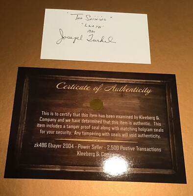 Joseph Turkel Actor The Shinning, Add Role Bartender Index Card COA ...