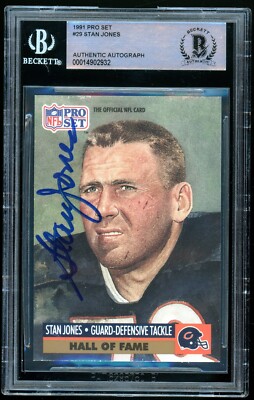 STAN JONES 1991 Pro Set #29 Bears HOF BGS/BAS Certified Authentic ...