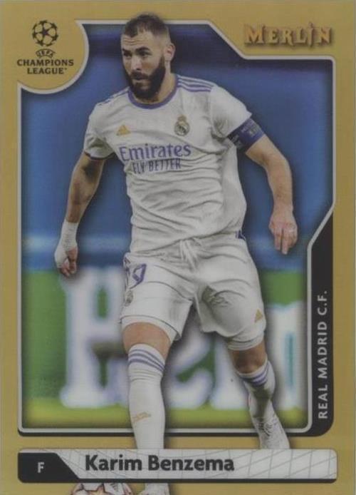 2021-22 Topps Merlin Collection Chrome UCL - Karim Benzema #68 Gold ...