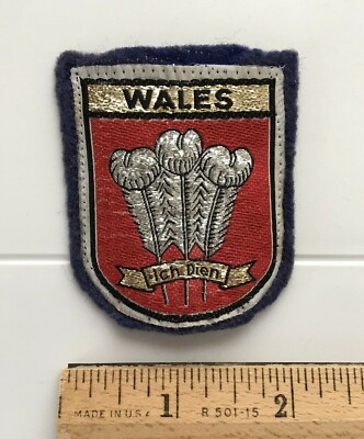 Prince of Wales UK Feathers Crown Heraldic Badge Crest Woven Felt Patch ...