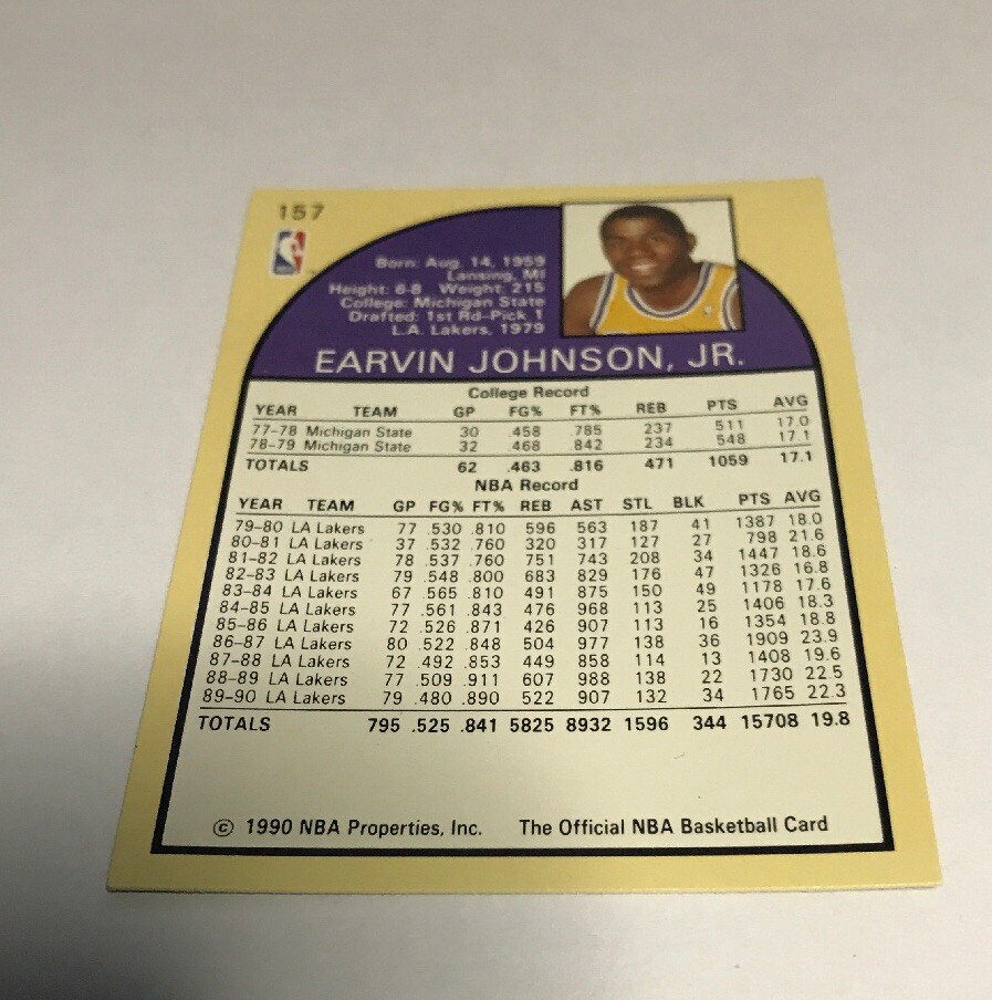 vintage Earvin Magic Johnson most valuable player basketball card nba ...