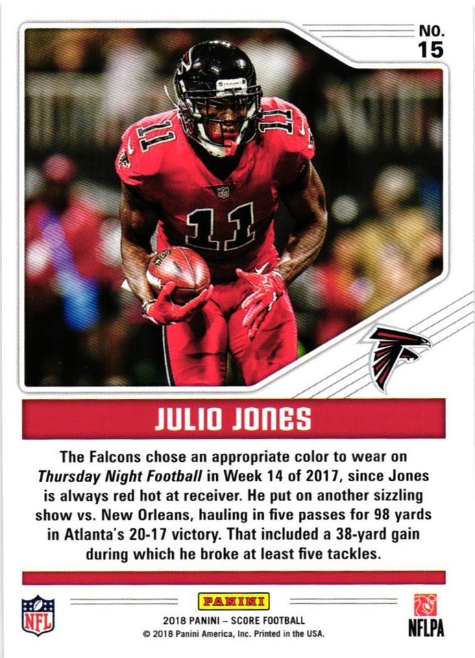 2018 Score #15 Julio Jones Color Rush | eBay