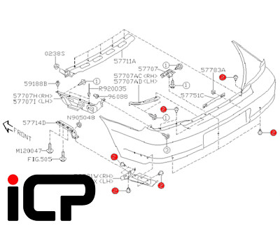 5x Rear Bumper Clips Fits: Subaru Impreza 00-07 WRX STi RA Spec C | eBay