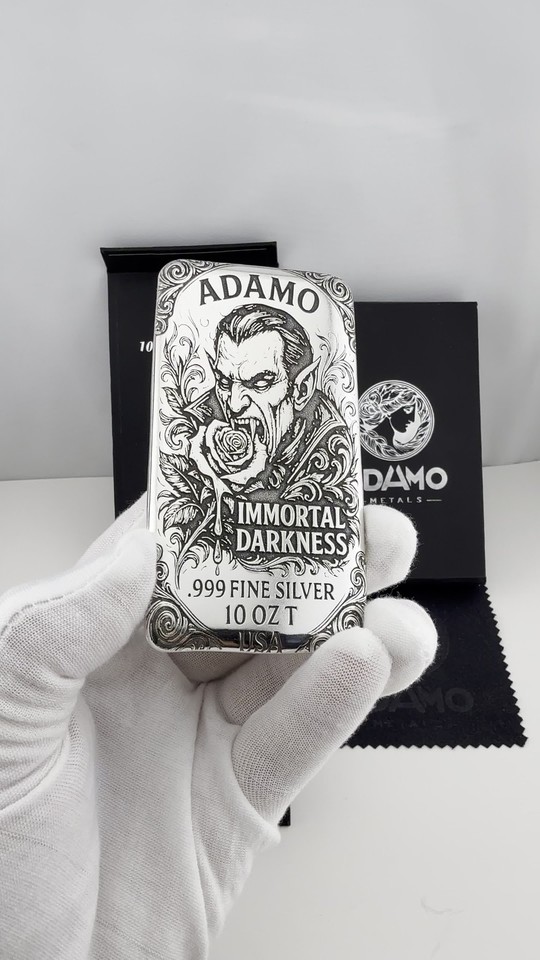 10 oz Silver Art Bar 999 - Immortal - Exclusive Ltd. Edition - Adamo ...