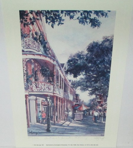 ANN DELORGE "A FRENCH QUARTER MORNING" NEW ORLEANS LTD SIGNED ...