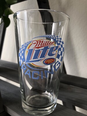 Miller Lite Racing Motor Speedway Pint Beer Glass | eBay