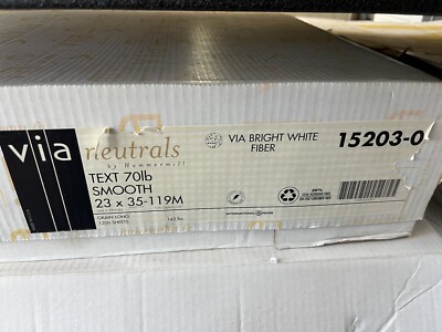 Via Smooth Bright White Fiber Paper ( 23x35 in) 70 lb (1200 Sheets) per ...