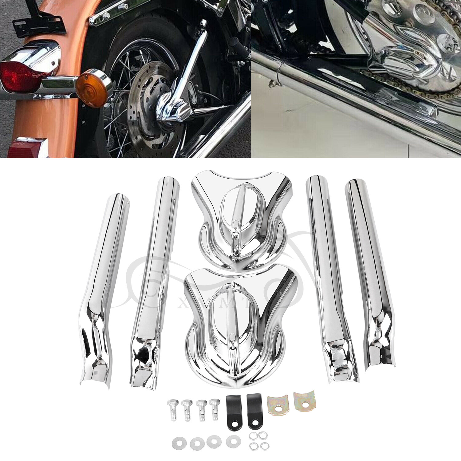 Rear Phantom Swingarm Axle Covers For Harley Softail FXST Night Train ...