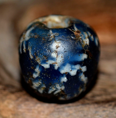 Ancient Islamic Blue & White Glass Bead Murine Cane Inserts Mali ...