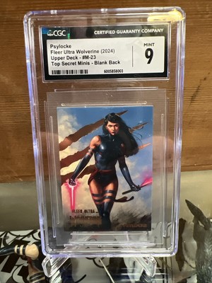 Psylocke Top Secret Minis Blank Back 3/5 Fleer Ultra Wolverine 2024 M ...