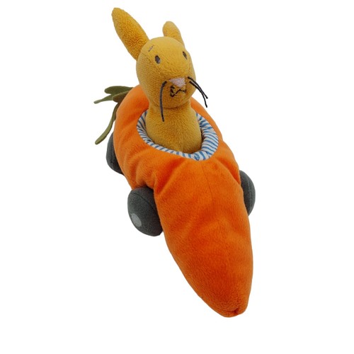 Ikea Carrot Race Car Bunny Rabbit Baby Rattle Plush Stuffed Stuffy ...