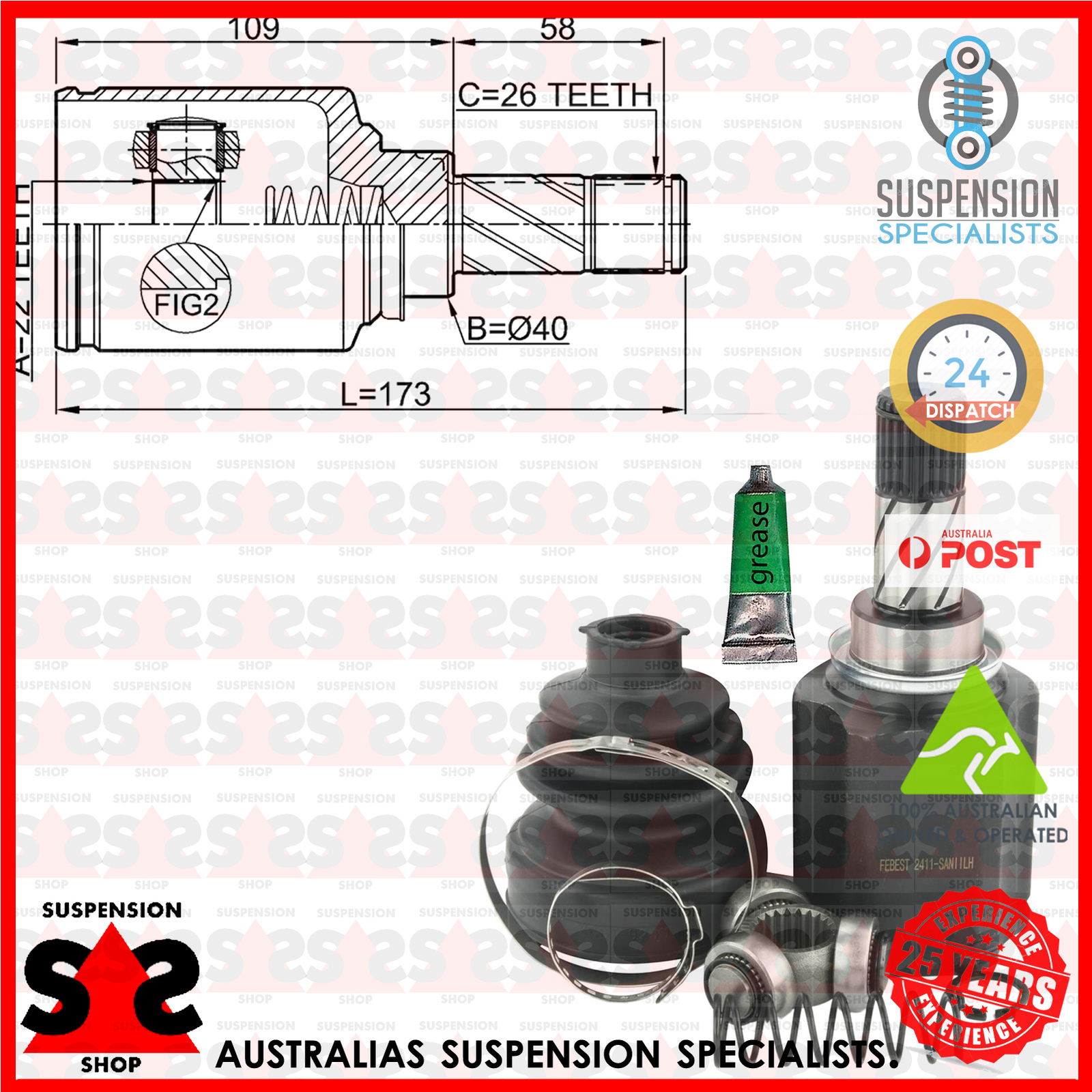 Front Axle Left Joint Kit, Drive Shaft Suit RENAULT Sandero/Stepway Ii ...