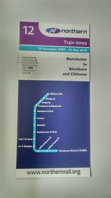 Northern Rail Number 12 Train Times Dec 2009 May 2010 | eBay UK