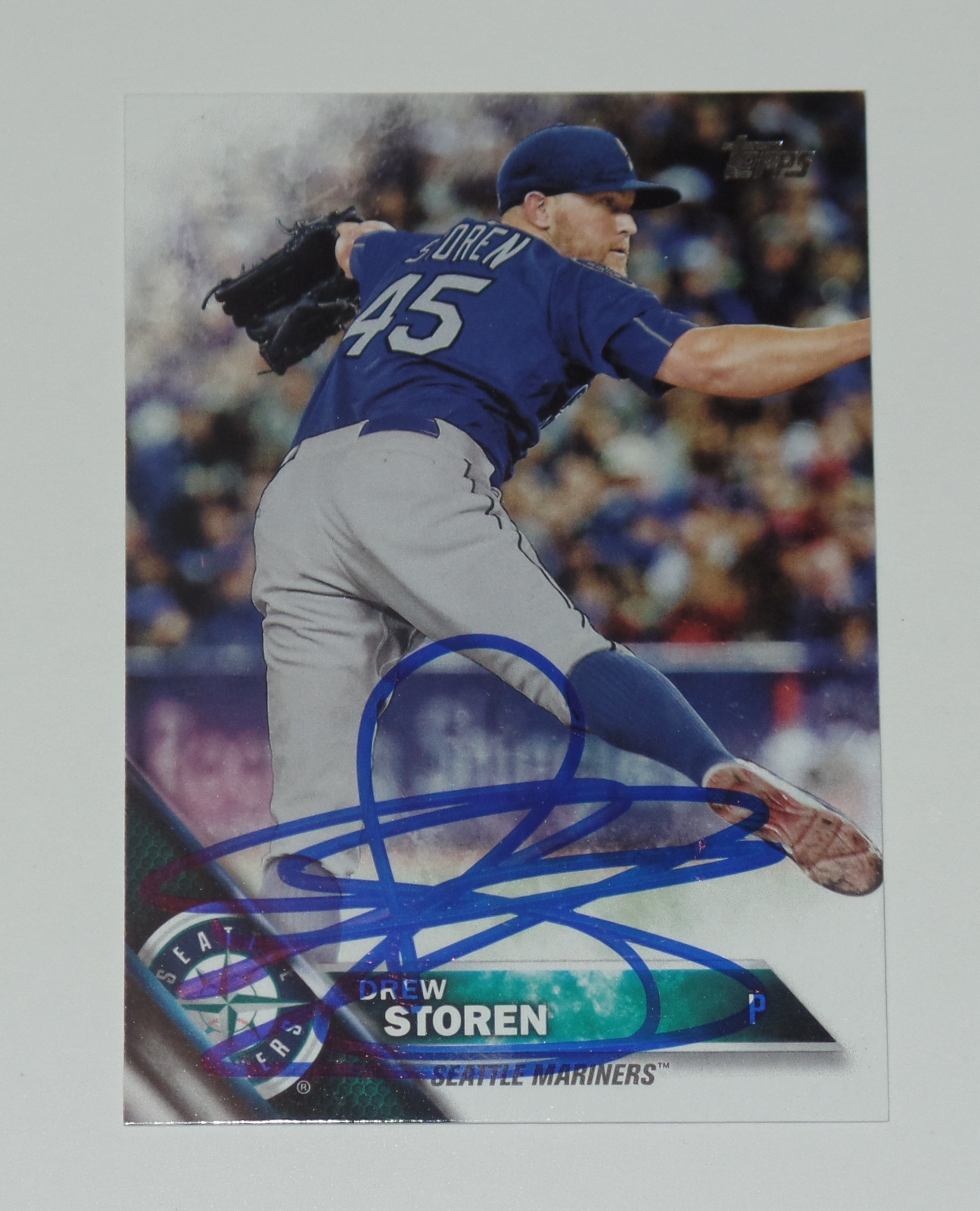 DREW STOREN SIGNED AUTO'D 2016 TOPPS CARD #US243 SEATTLE MARINERS ...