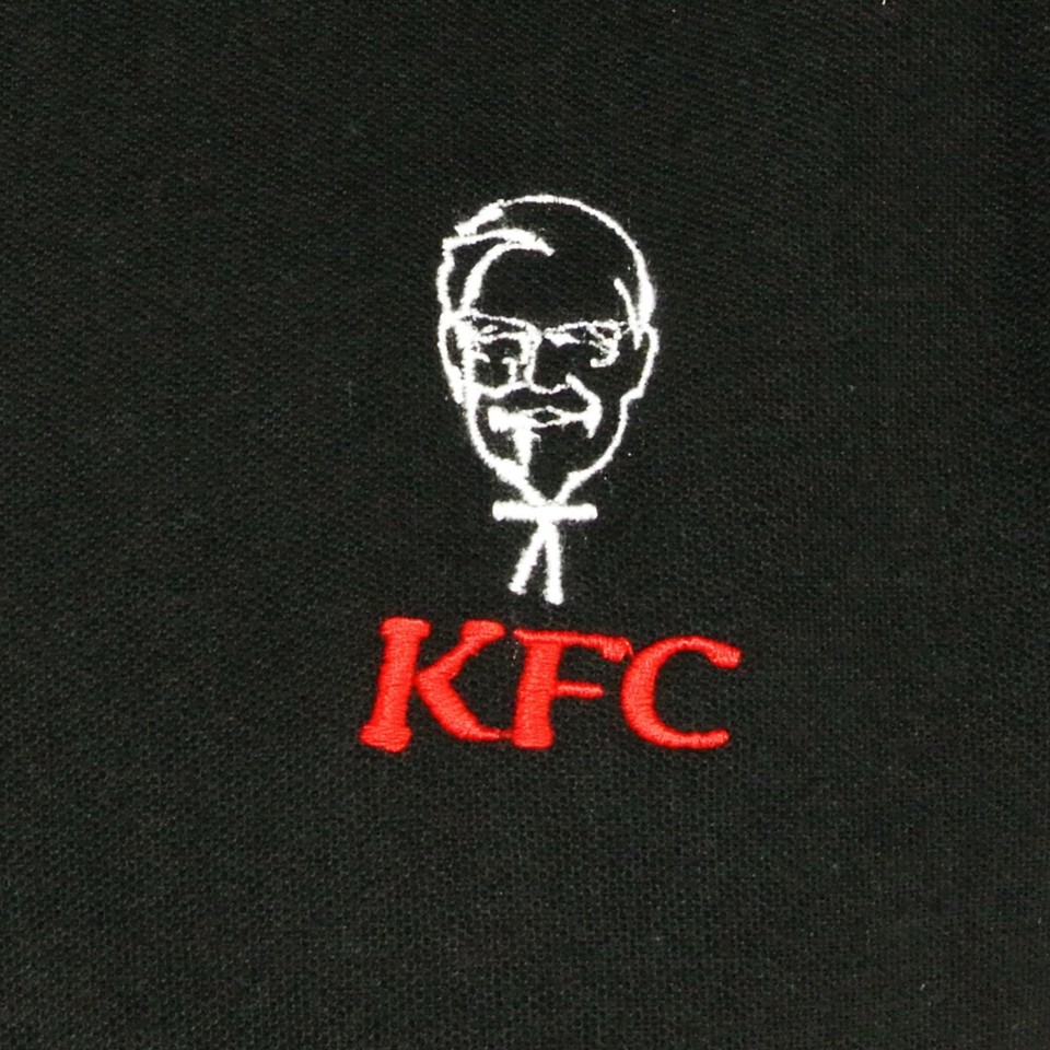 KFC Kentucky Fried Chicken Employee Uniform Polo Shirt Black Size M ...