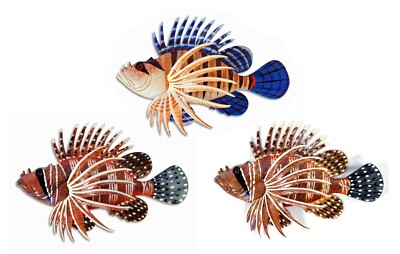 8" 3 Dimensional Tropical Lionfish Lion Fish Wall Mount Décor Plaque ...