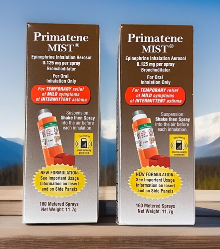 Lot of 2 X Primatene Mist Epinephrine Inhalation Aerosol, 160 Sprays ea ...
