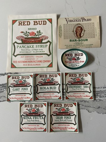 Lot Of 8 Vintage Advertising Labels For Fred Husemann-Red Bud, Illinois ...