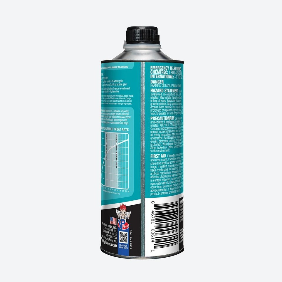 VP Racing Fuels Fuel Octane Booster - Octanium Unleaded Madditive Qt ...