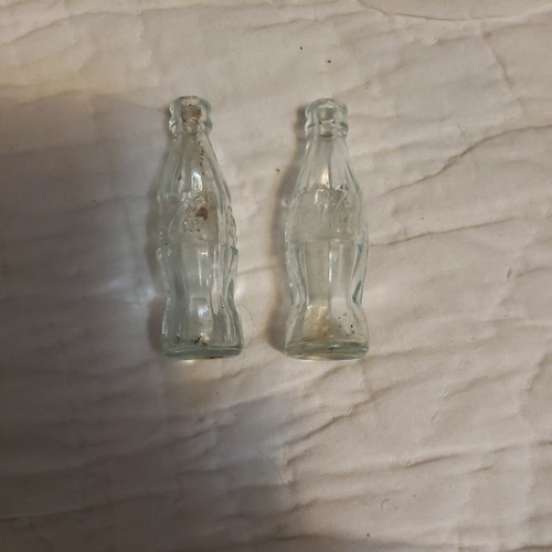 VTG Mini Coca Cola Glass Salesman Sample Bottle Set of 2 Coke 2.5 ...