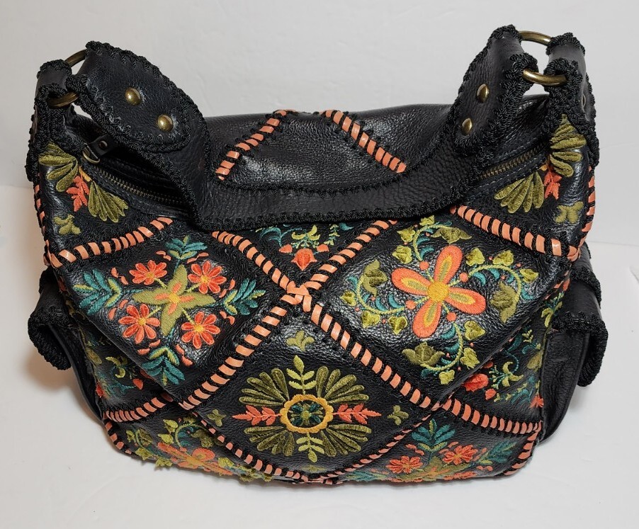 ISABELLA FIORE SWEDISH HOLLY BOHO SOHO HOBO EMBROIDERED HANDBAG Y2K ...