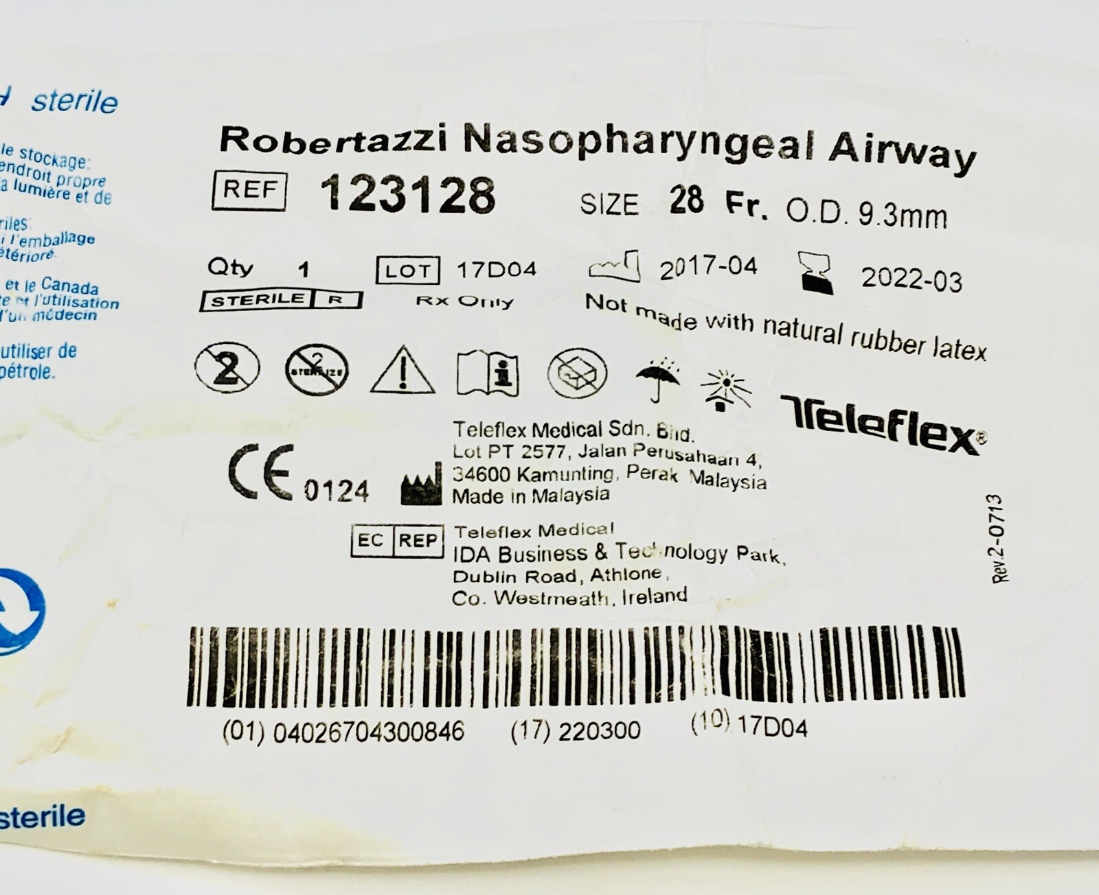 2-Pack Rusch® Robertazzi Nasopharyngeal Airway Respiratory NPA IFAK | eBay