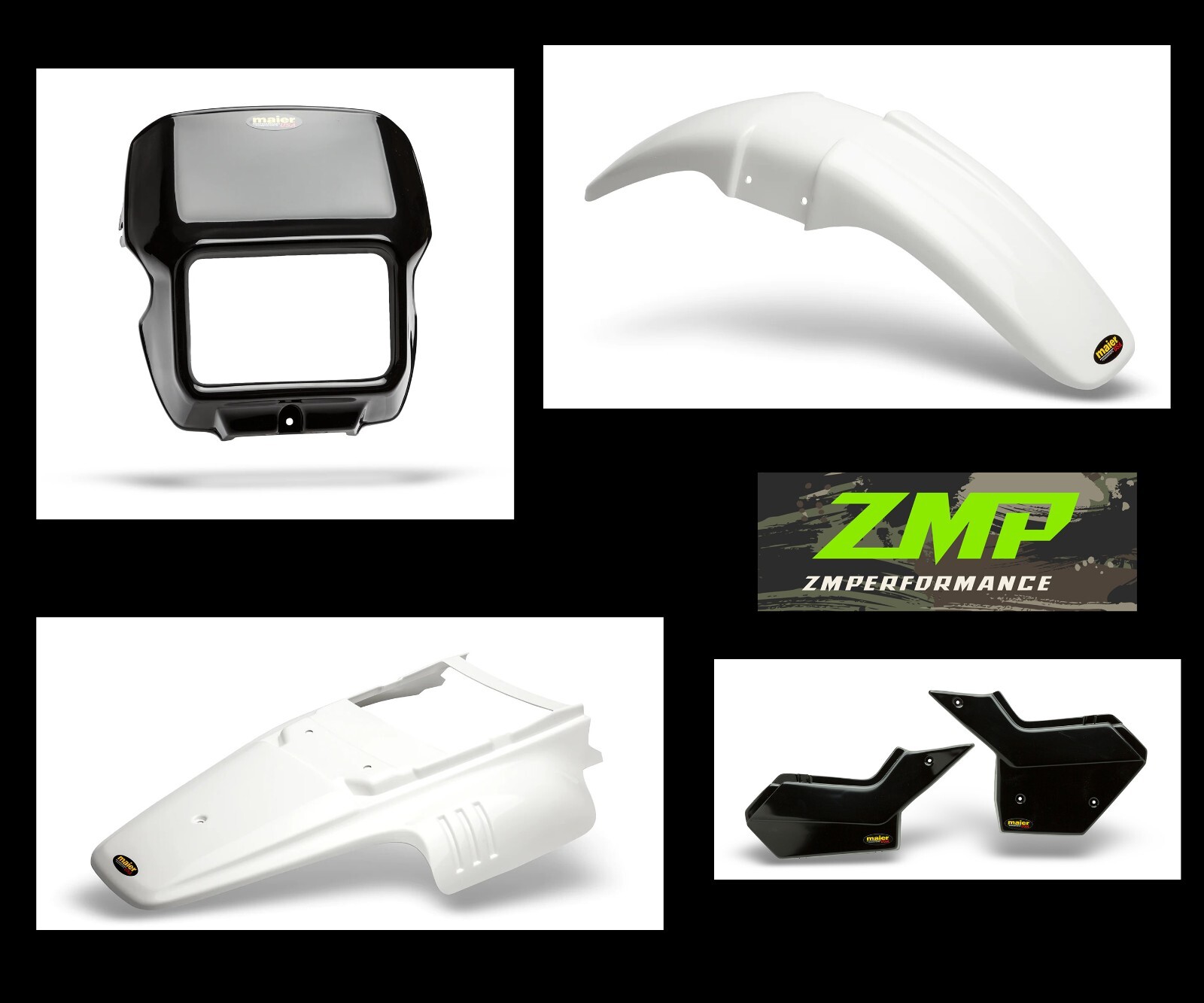 NEW YAMAHA 87-24 TW200 WHITE FRONT REAR FENDER BLACK HEADLIGHT SHELL ...