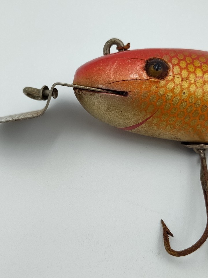 🐟C.C.B. CO Garrett Ind Lure Rare WOOD GLASS EYES FISH So-Uncommon ...