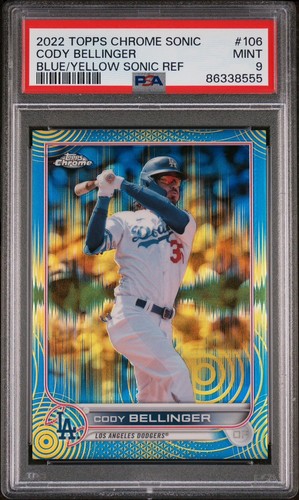 2022 Topps Chrome Sonic Cody Bellinger Blue Yellow Sonic Pulse #68/75 ...