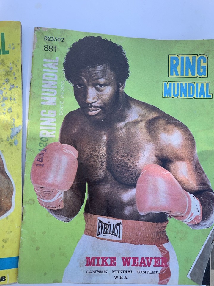 Lot of 2 * RING MUNDIAL * Boxing Magazine * WBA * 1970s Marvin Haggler ...
