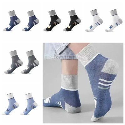 Mid Calf Men's Pure Cotton Socks Non Slip Mid Calf Sports Sock Walking ...