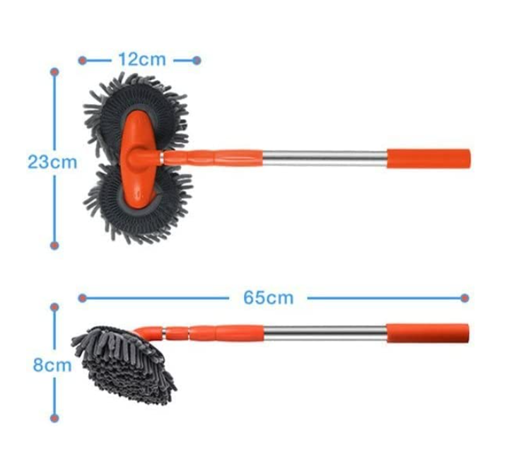 360° Rotation Car Wash Brush Double Layer Retractable Long Handle ...