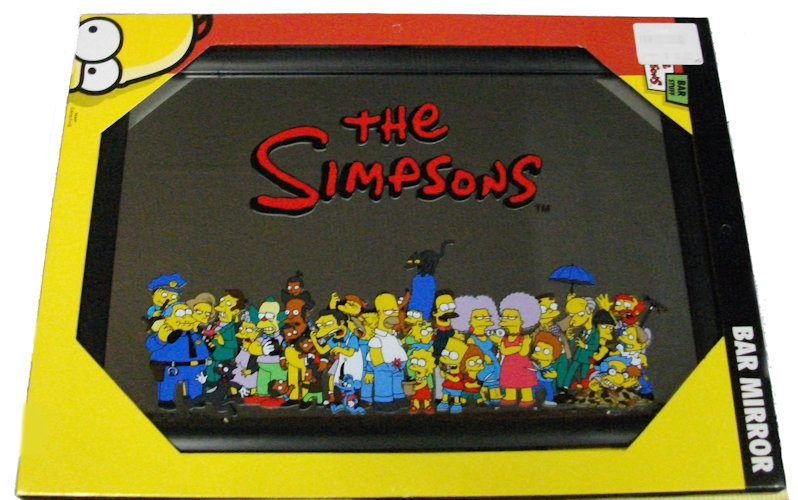 Bar Ware Mirror with all The Simpsons Black Framed Homer Springfield ...