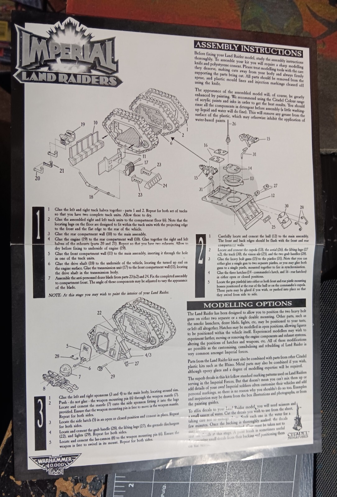 GWS Warhammer 40k Rogue trader era landraider model instruction books ...