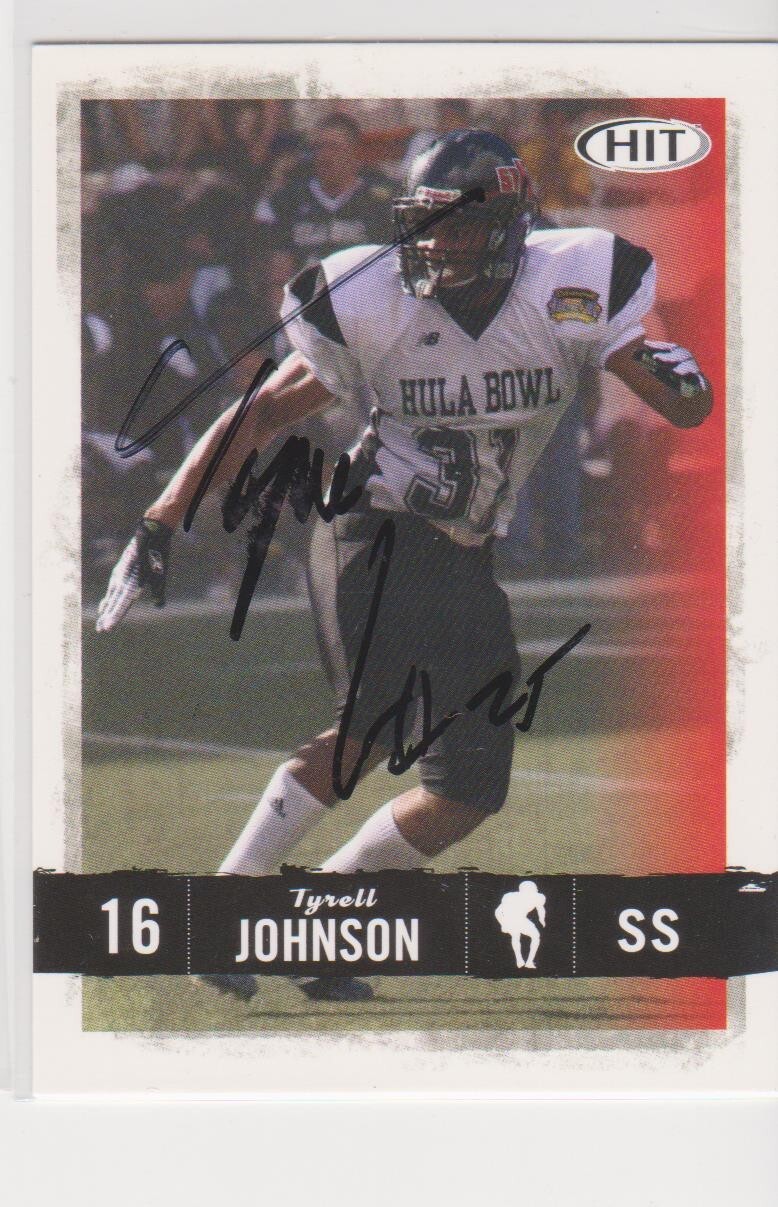 TYRELL JOHNSON HULA BOWL AUTOGRAPHED CARD THROUGH THE MAIL | eBay