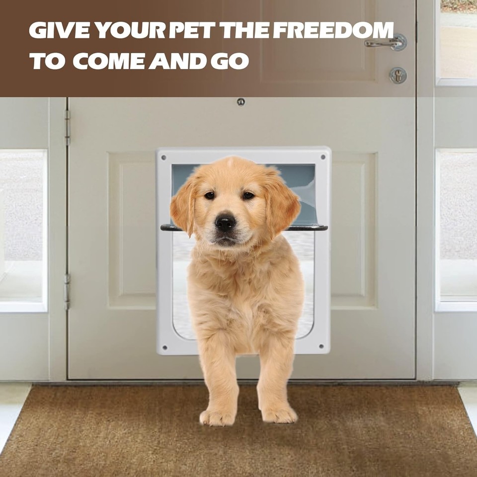 Pet Flap Door for Dogs 2 Ways Locking Wall Entry Pet Door with ...