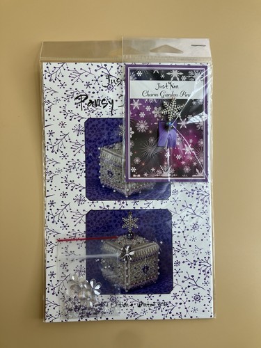 Just Nan •Pansy Ice Cube• Cross Stitch Chart w/embellishment & PIN, New ...