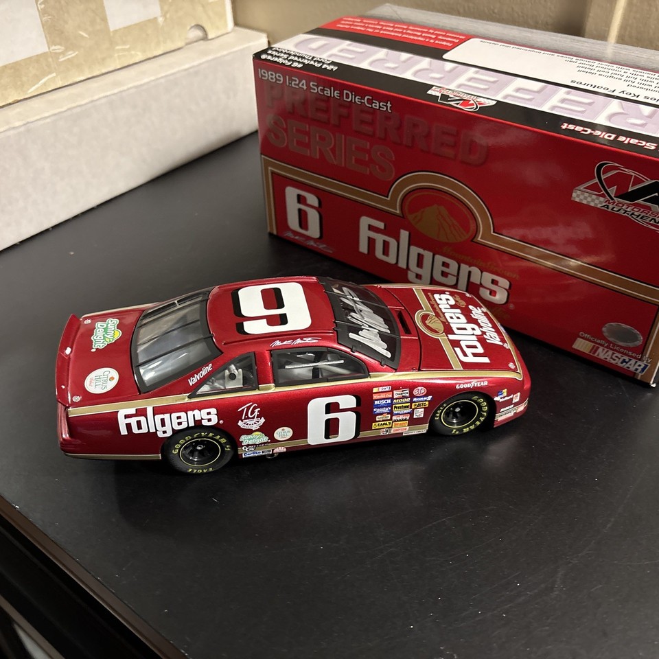 MARK MARTIN #6 FOLGERS 1/24 CHROME COLOR 1989 T BIRD AUTOGHRAPHED | eBay
