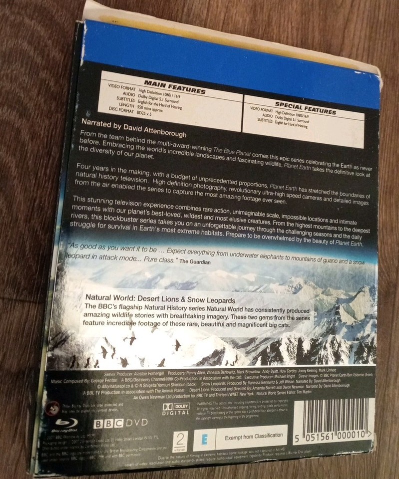 Planet Earth - The Complete Series - Blu-ray 5 Disc Box Set | eBay UK