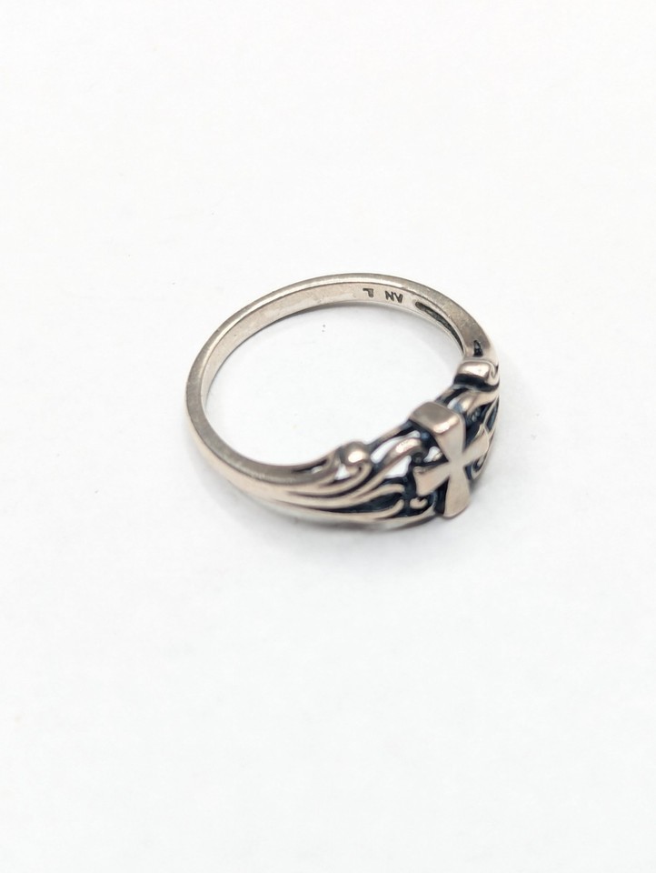 Sterling Silver 925 Religious Cross Openwork Ring Size 7 | eBay