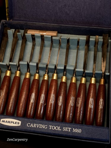 NOS Set Of 12 Marples Wood Carving Tools Complete In Perfect Original ...
