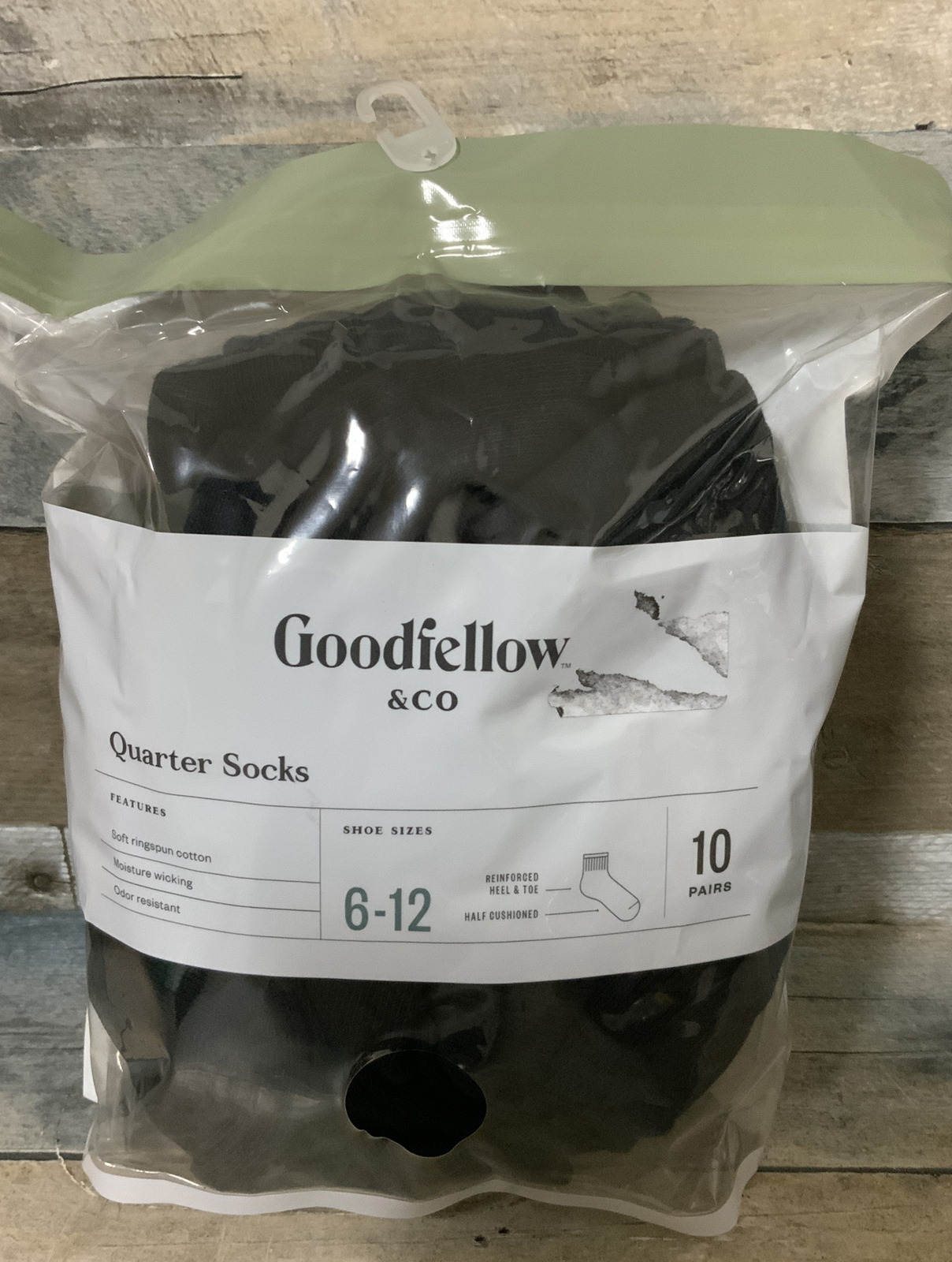 ⚡️ Goodfellow & Co Quarter Socks - Shoe Size 6-12 - Black - 10 Pairs👌🆕️ ...